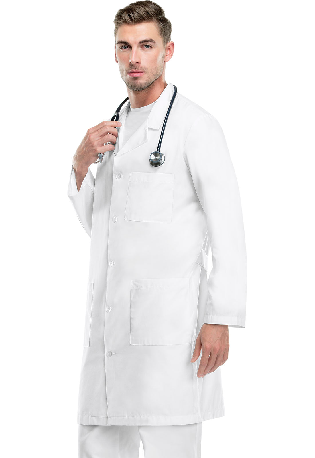 "40"" Back Belt Lab Coat"-WHITE: 1388-WHT